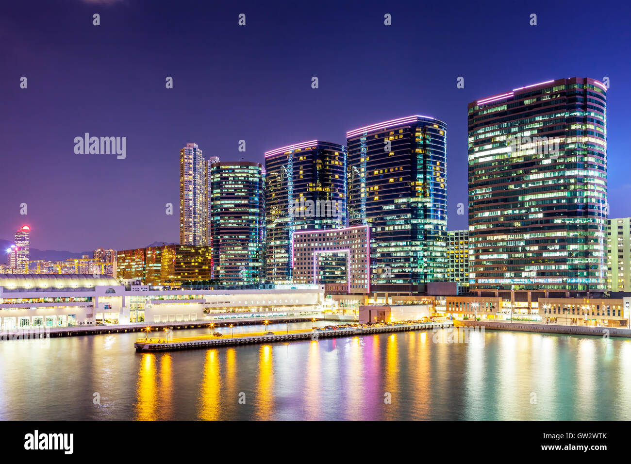 Kowloon downtown at night Stock Photo - Alamy