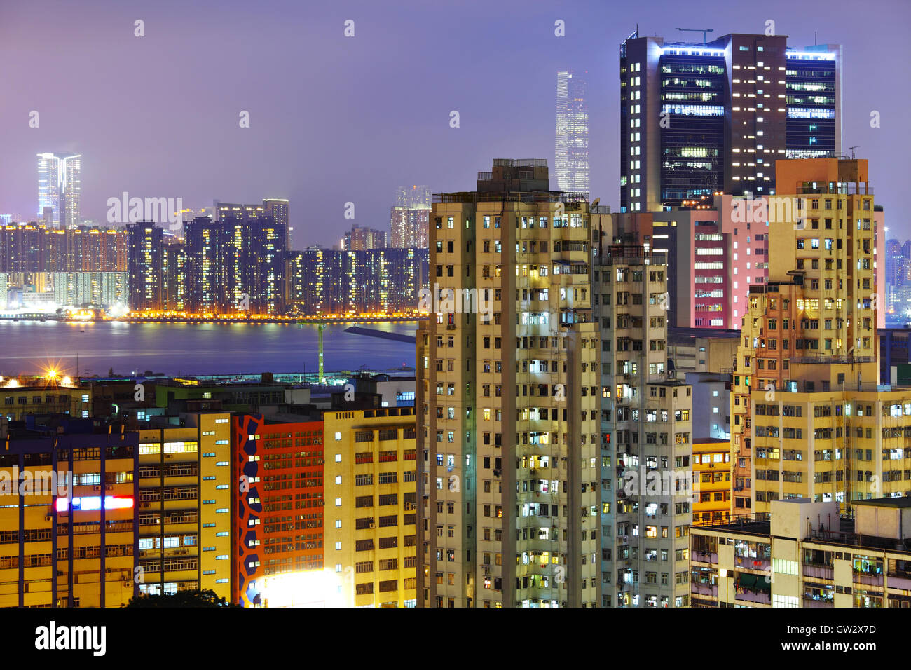 Crowded building in Hong Kong Stock Photo - Alamy