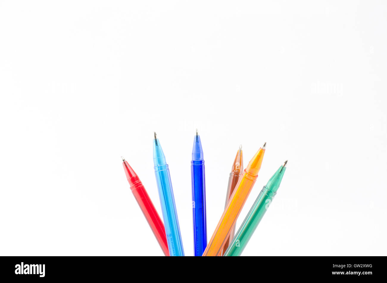 colorful pens isolated on white Stock Photo - Alamy