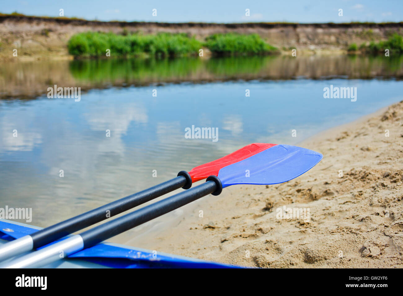 paddles for white water rafting Stock Photo - Alamy
