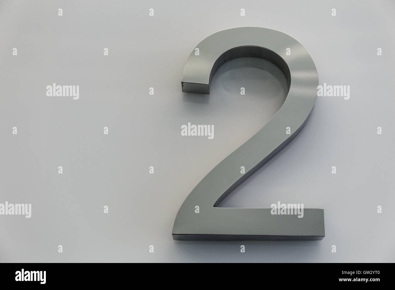 Metallic house number 2 Stock Photo - Alamy