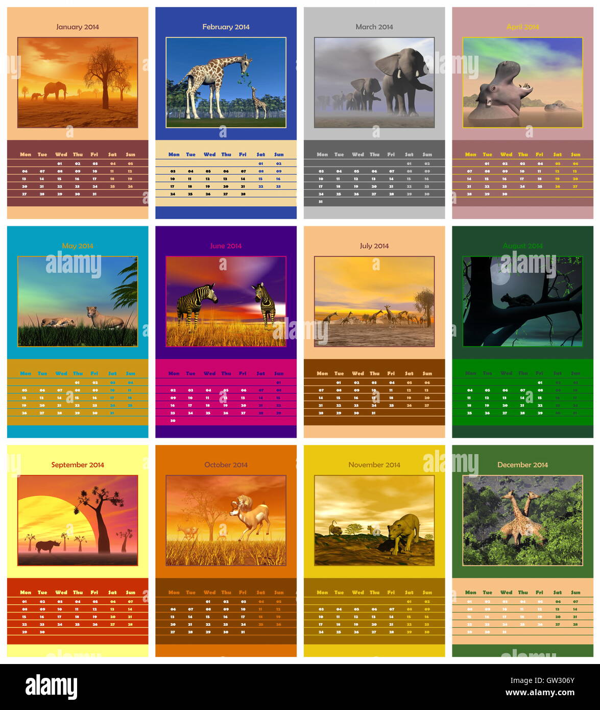 Safari calendar hi-res stock photography and images - Alamy