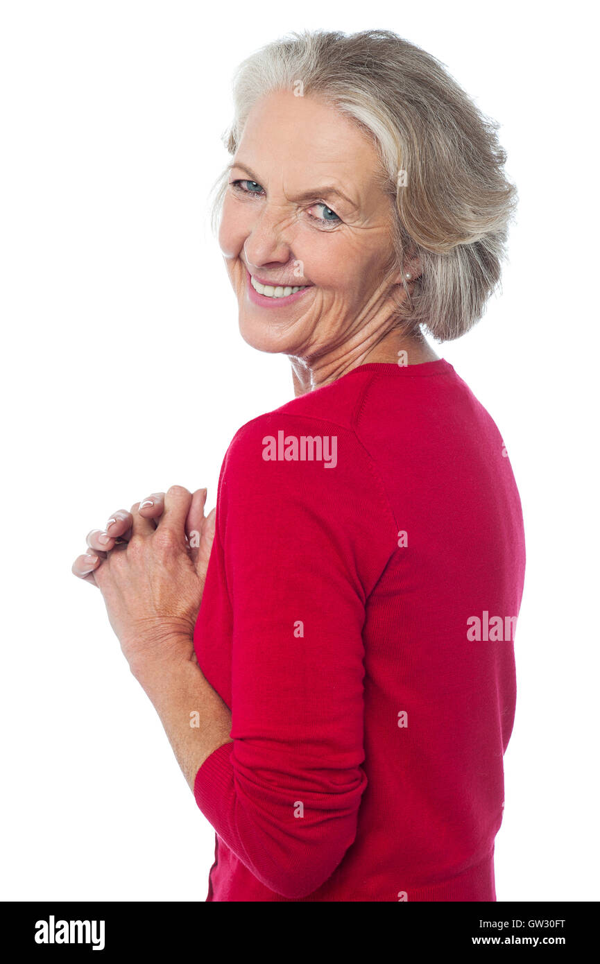 Senior woman turning back isolated hi-res stock photography and images ...