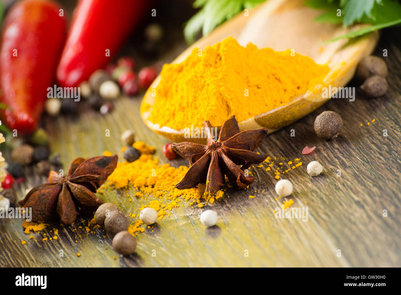 close-up of Asian spices Stock Photo - Alamy