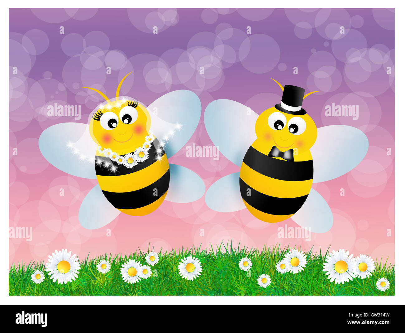 Bees in love Stock Photo - Alamy