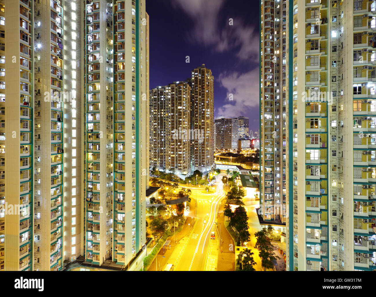 Home building with traffic road in the middle Stock Photo - Alamy