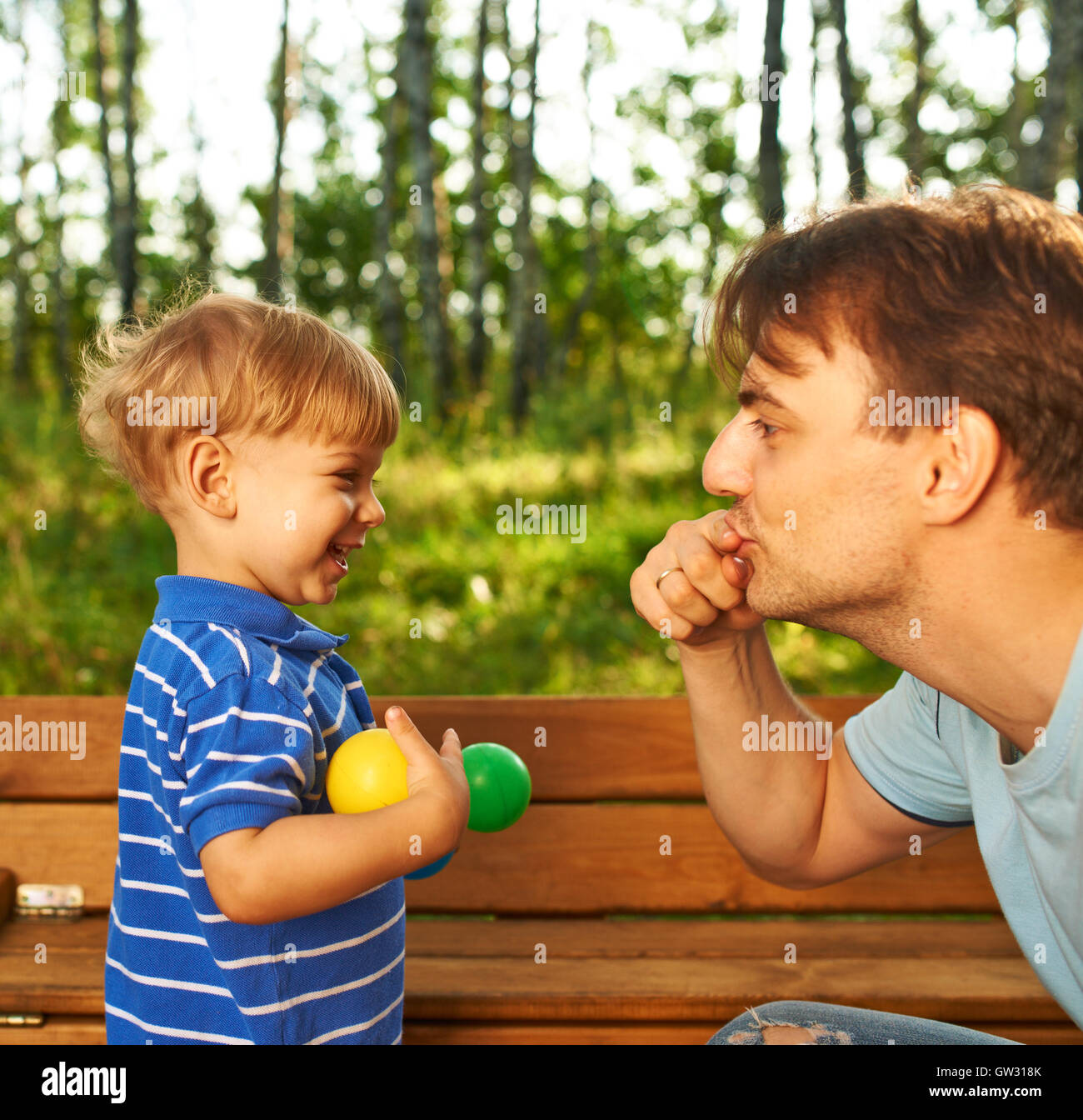 Father tease baby hi-res stock photography and images - Alamy