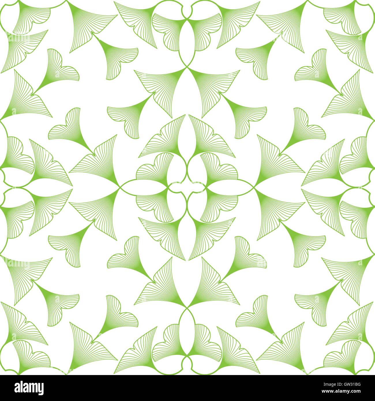 Ginkgo biloba leaves seamless pattern on white background Stock Vector ...