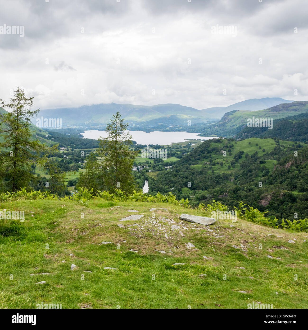 Derwent Water viewed from Castle Crag Stock Photo - Alamy