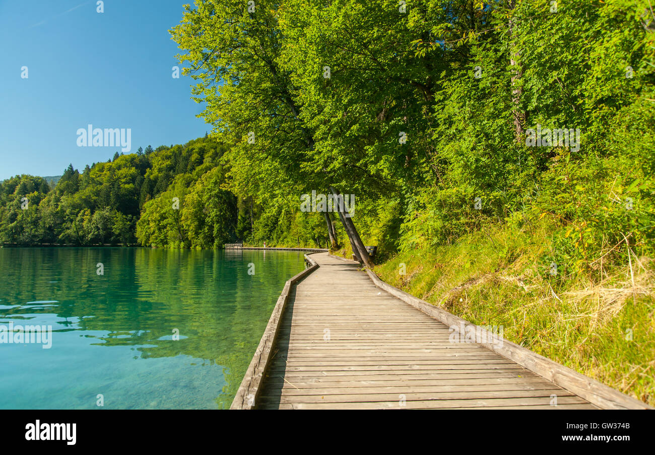 Lake Bled path, Slovenia Stock Photo - Alamy