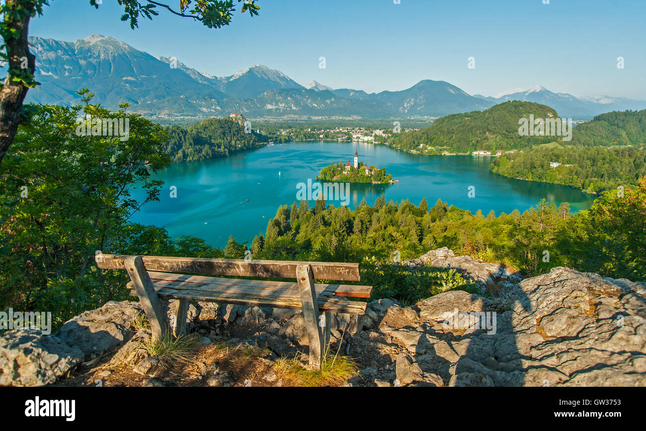 Bled lake panorama sunset hi-res stock photography and images - Alamy