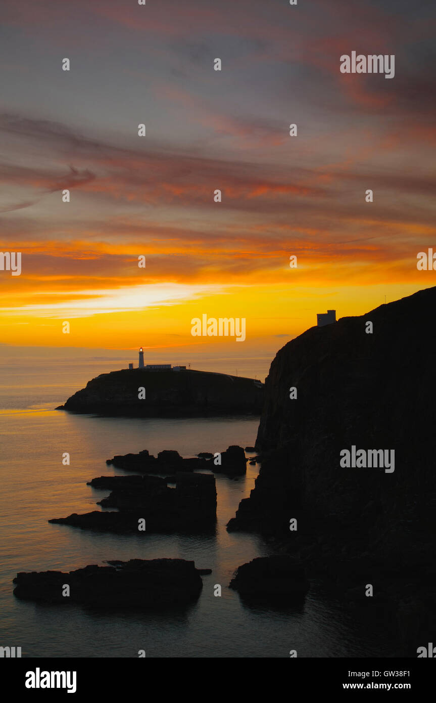 South Stack Lighthouse at Sunset, Isle of Anglesey Stock Photo - Alamy