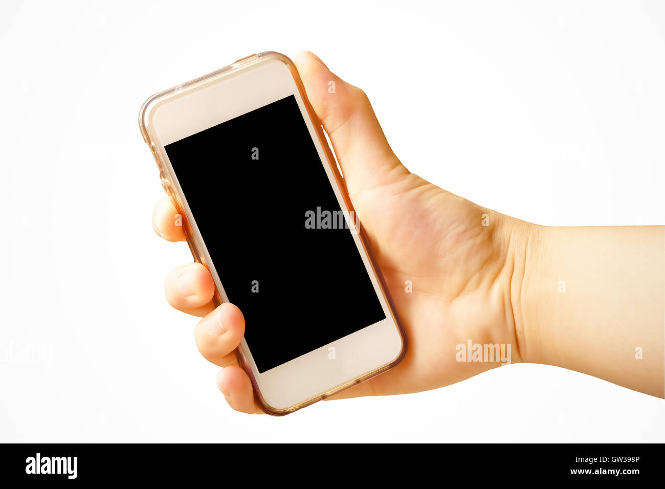 Hand holding smart phone (Mobile Phone Stock Photo - Alamy