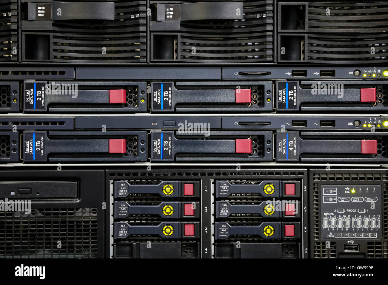 Network panel, switch in data center Stock Photo - Alamy