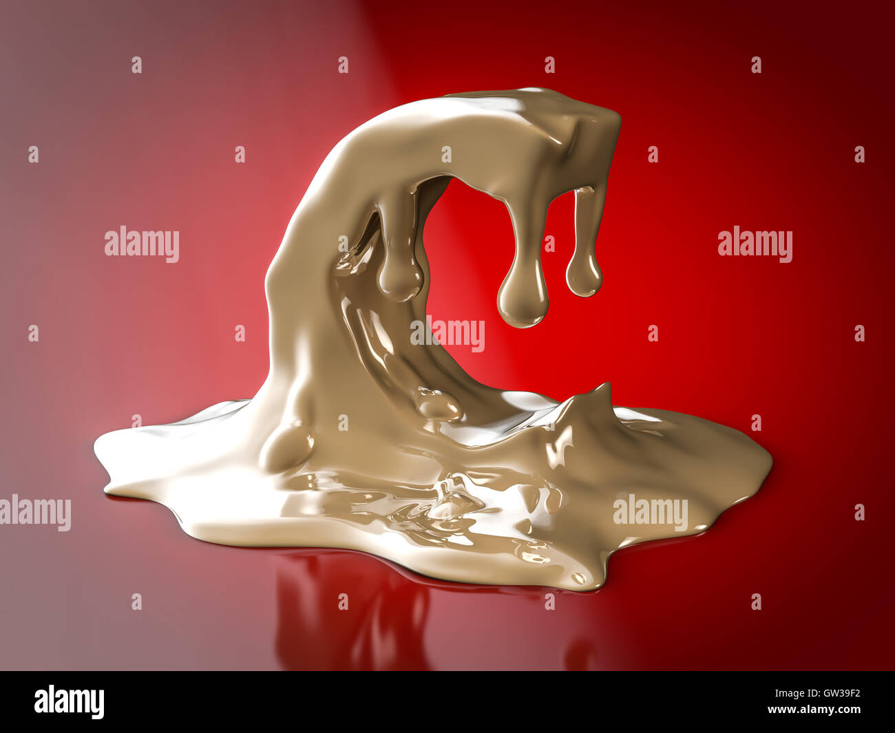 Liquid letter C on a red background Stock Photo - Alamy