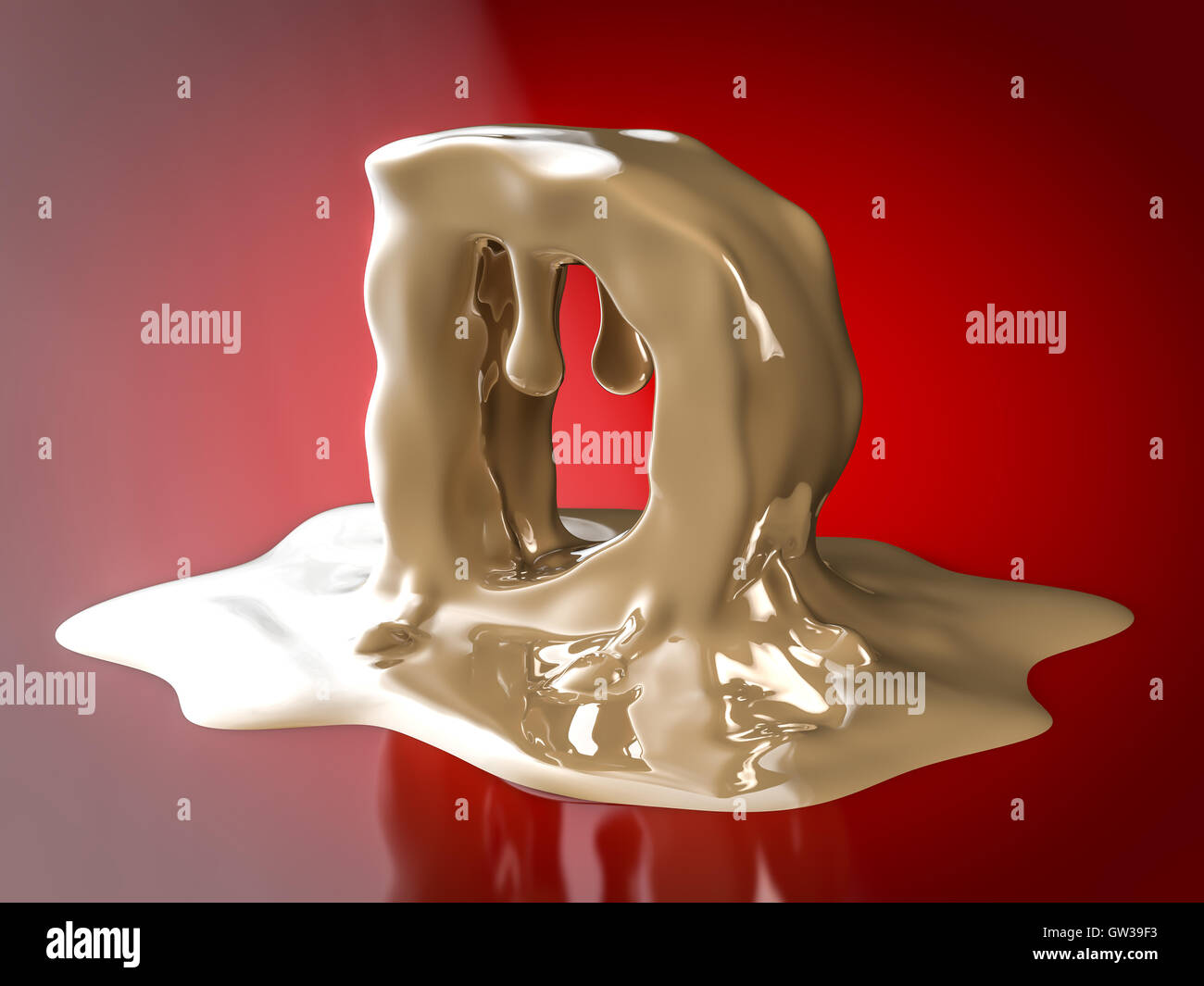 Liquid letter D on a red background Stock Photo - Alamy