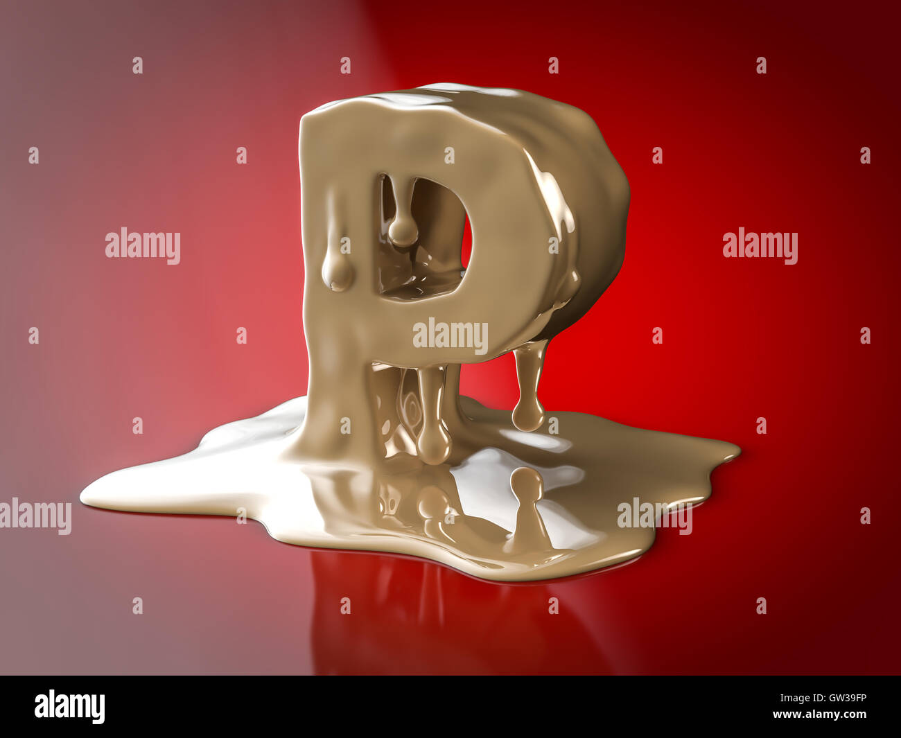 Liquid letter P on a red background Stock Photo - Alamy