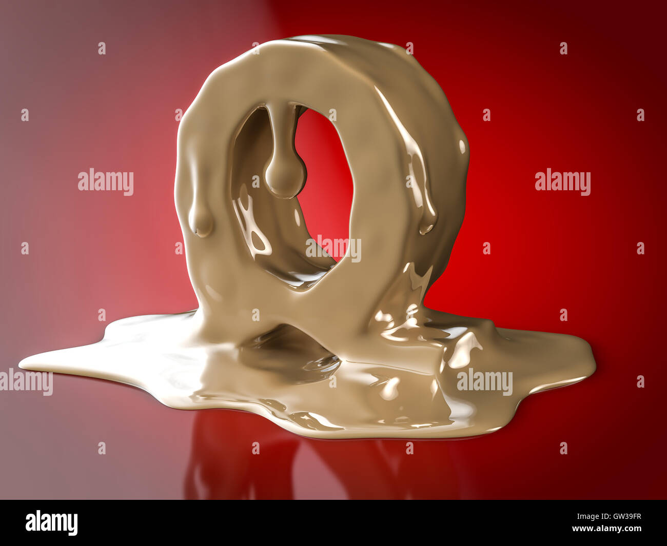 Liquid letter Q on a red background Stock Photo - Alamy