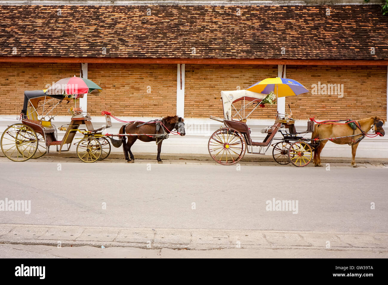 Two horse carriage cabin Stock Photo - Alamy