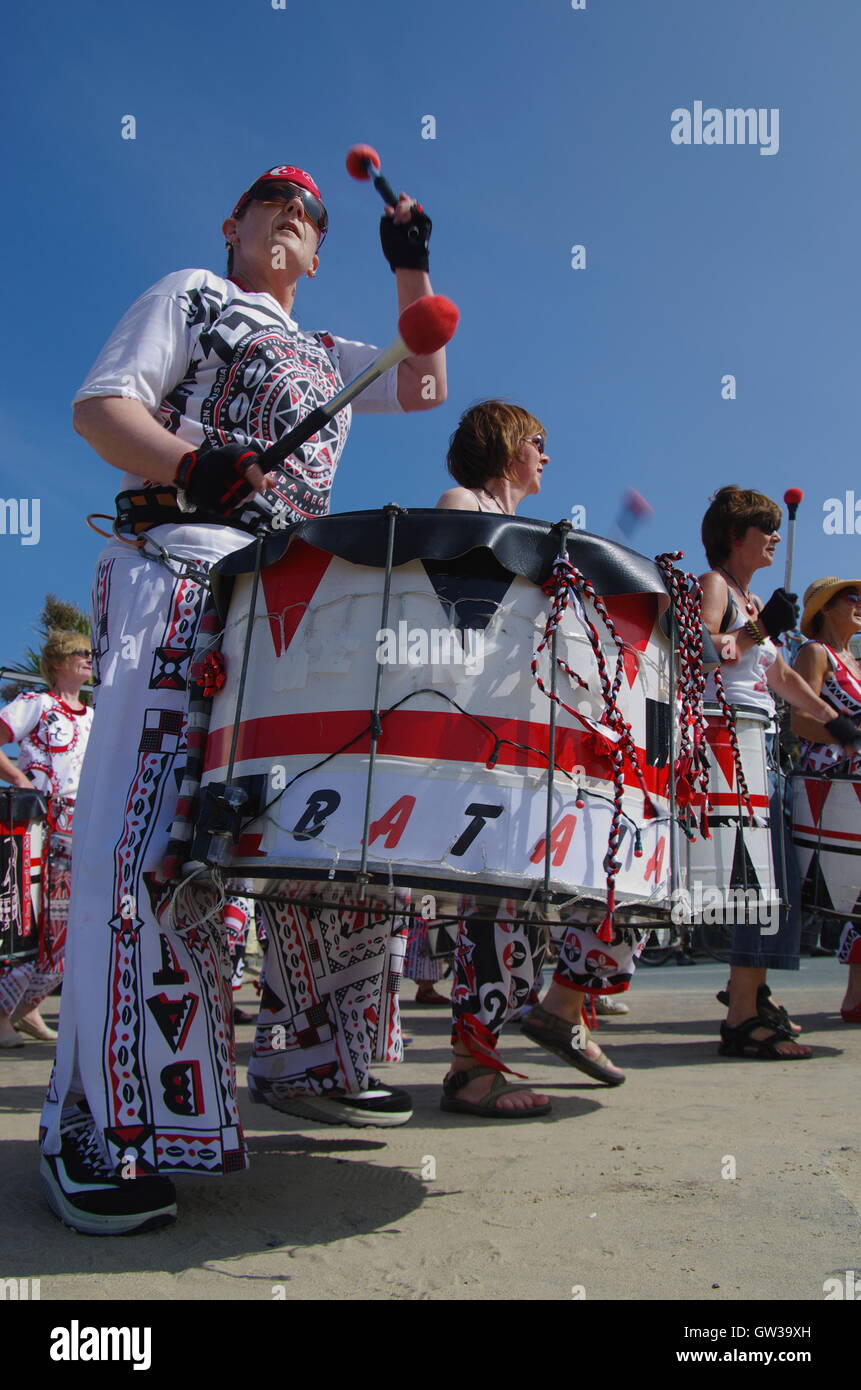 Batala Band at Barmouth Paddle Fest Stock Photo - Alamy