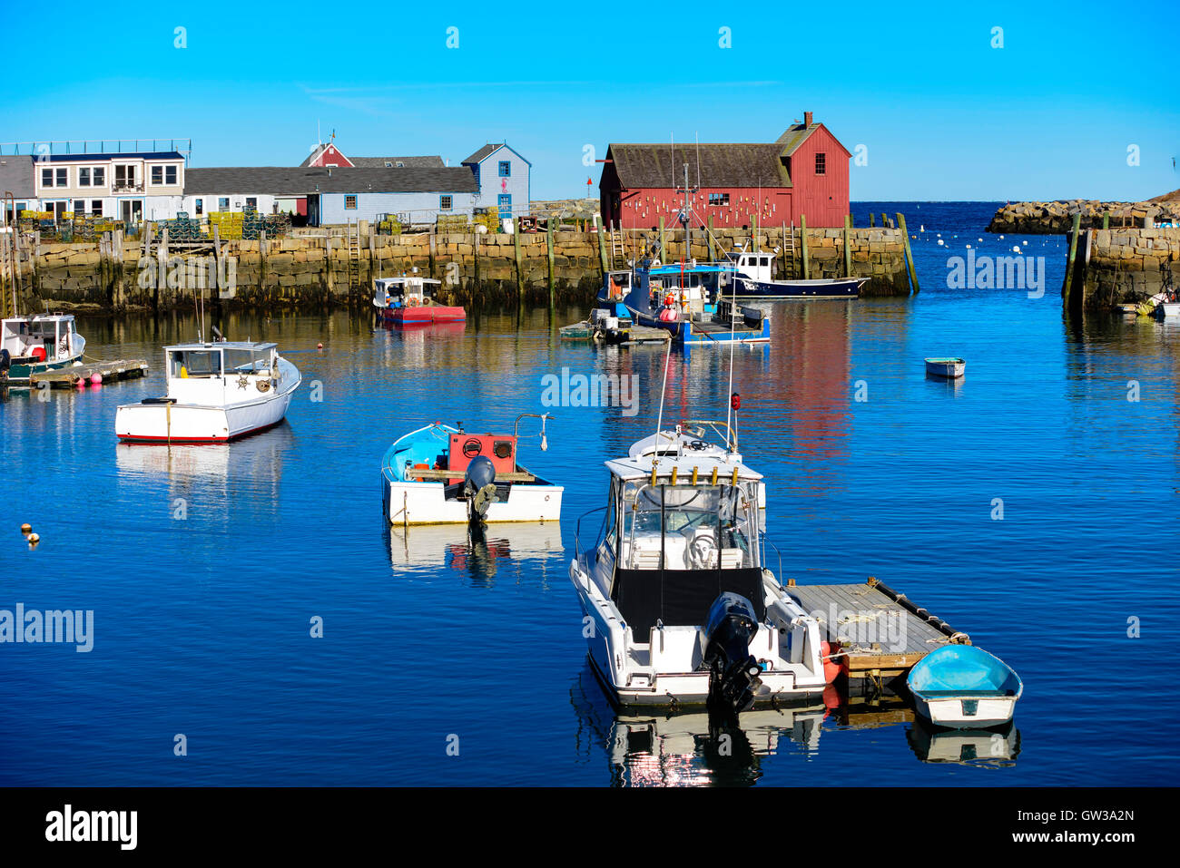 Rockport harbor with Motif number 1, fishing shack in background ...