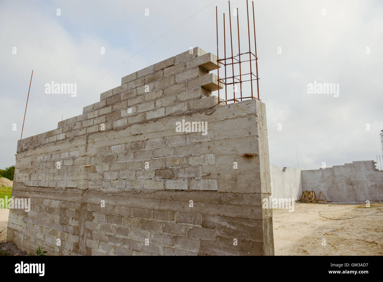 The construction site. Construction of the new warehouse Stock Photo ...