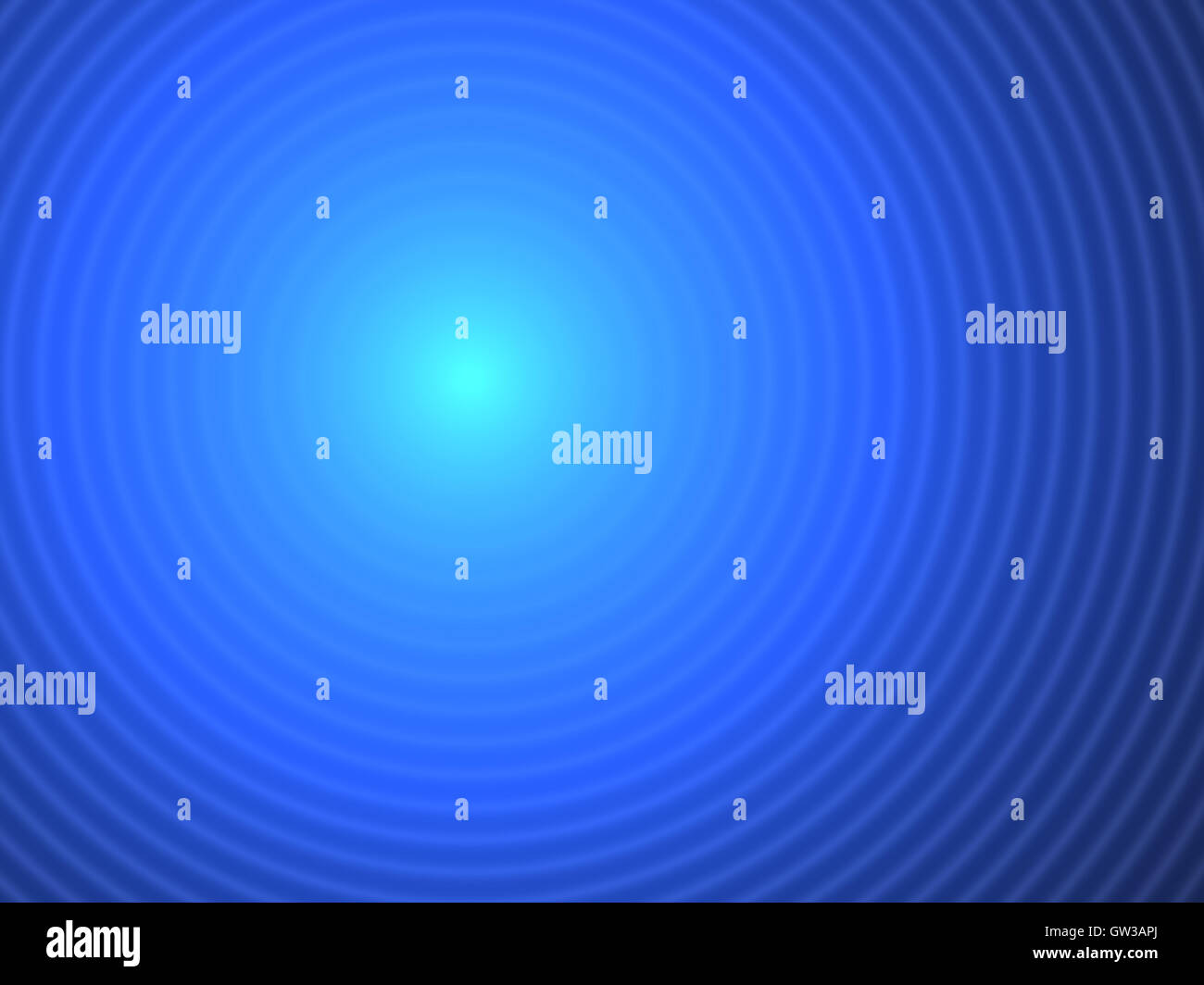 An abstract cold blue background with a pattern of concentric rings ...