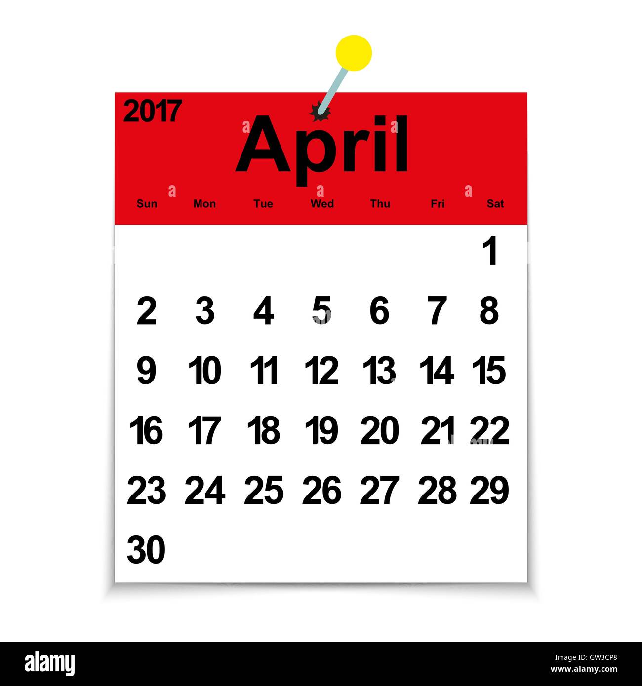 April Calendar Icon Vector Flat Illustration Style Month High ...