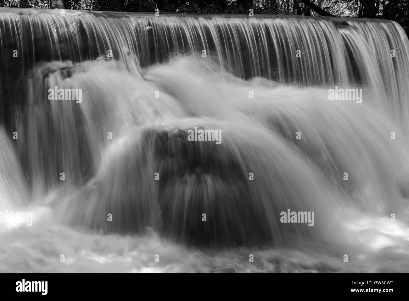 Waterfall at high water, below the Kuang Xi main fall, southwest of ...