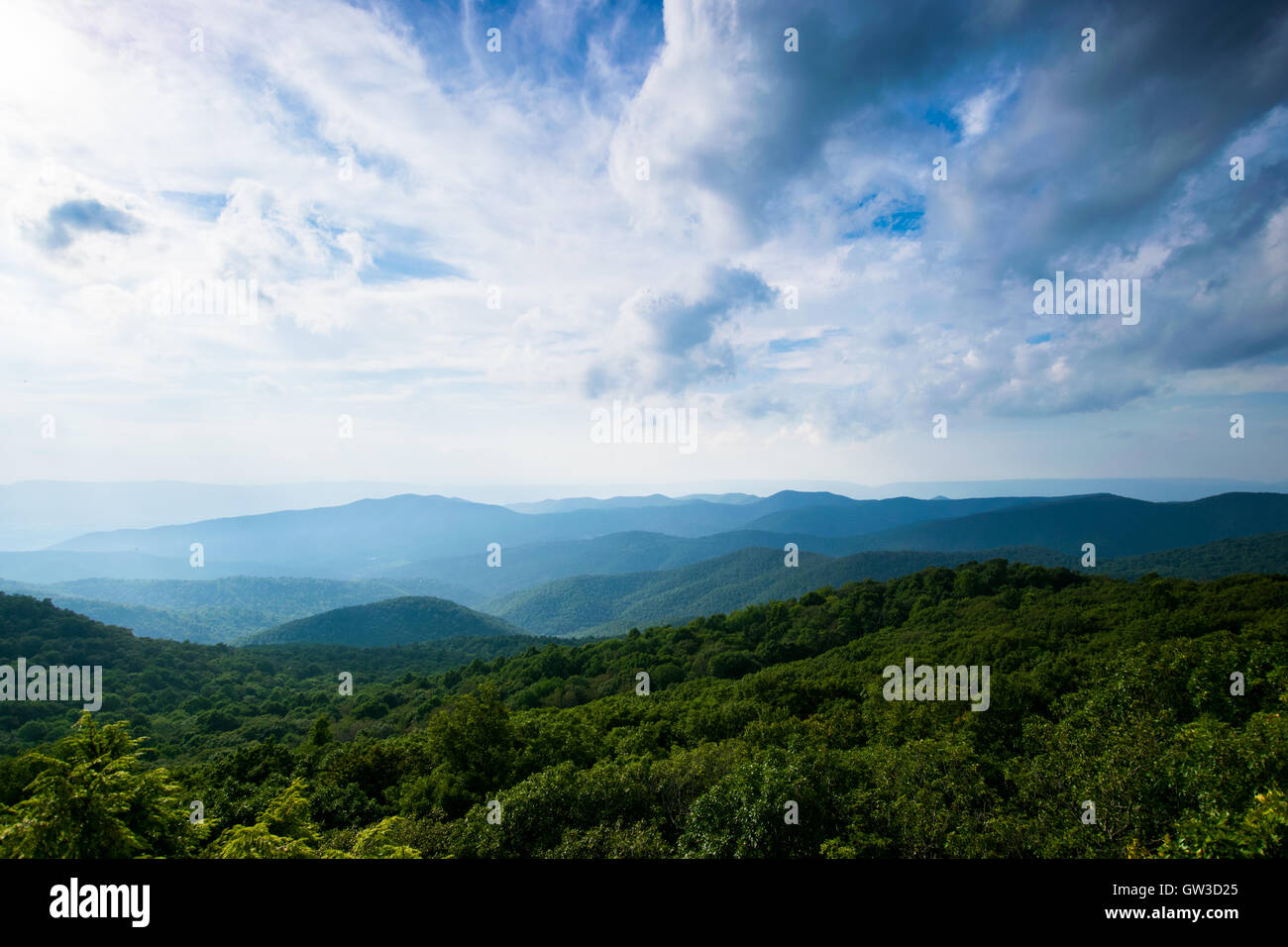 Bearfence Mountain Landscape in Shenandoah National Park, Virginia ...