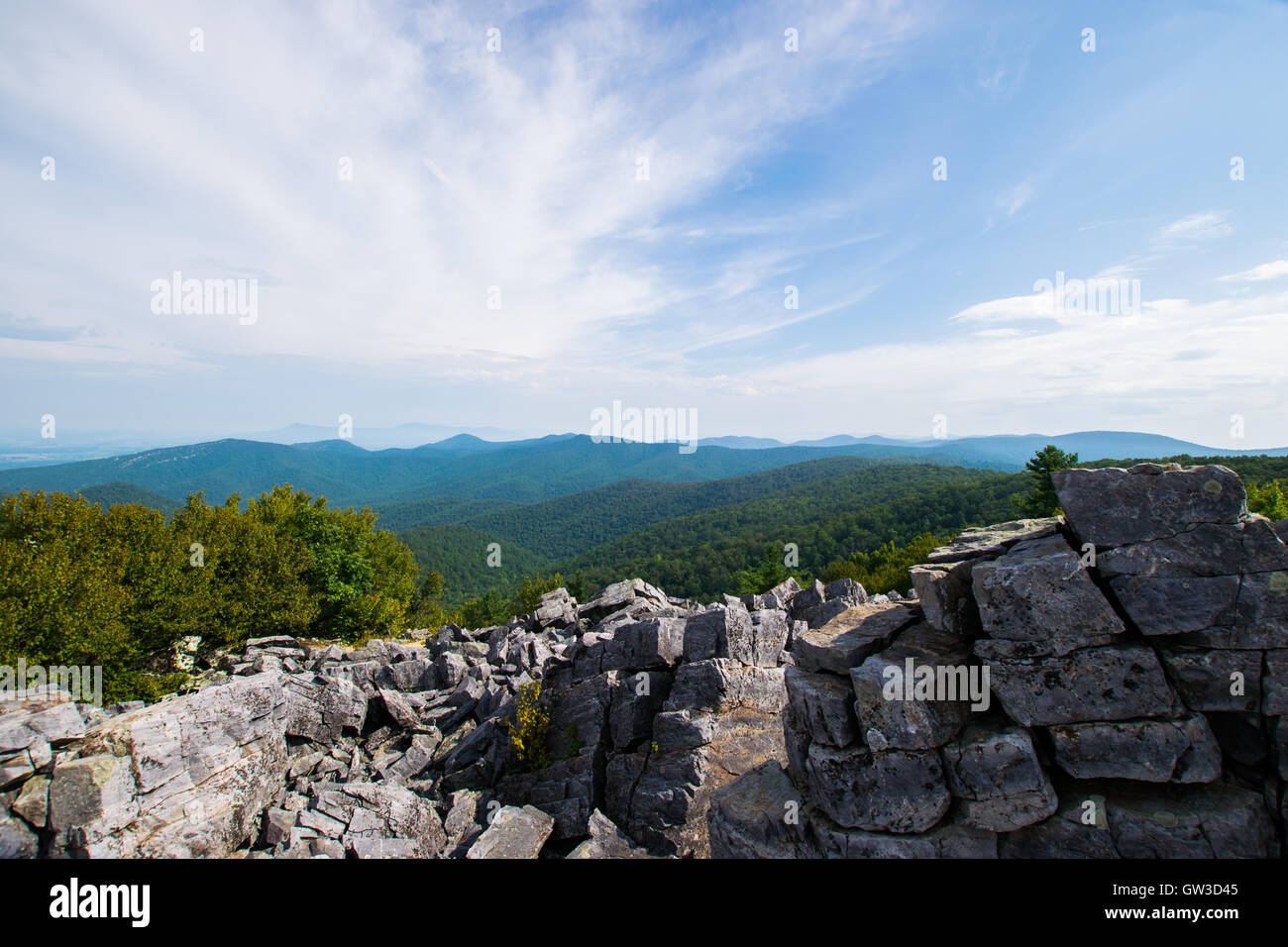 Cloudy Day on Black Rock Summit in Shenandoah National Park, Virginia ...