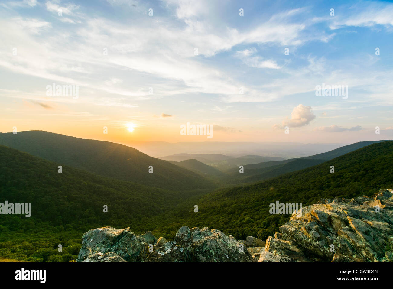 Cresent Overlook of Highest Peak in Shenandoah National Park, Virginia ...