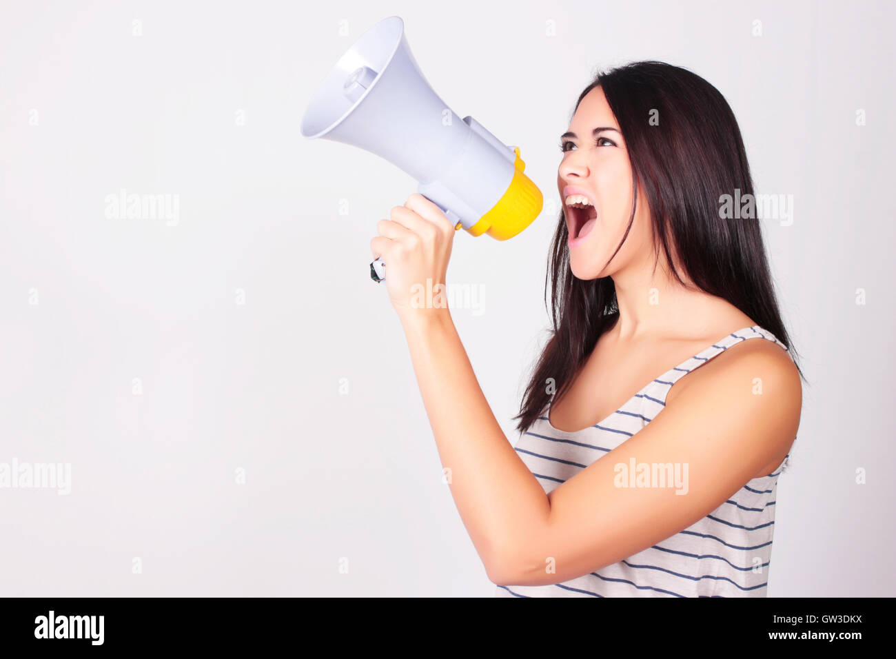 Woman speaking loud hi-res stock photography and images - Alamy