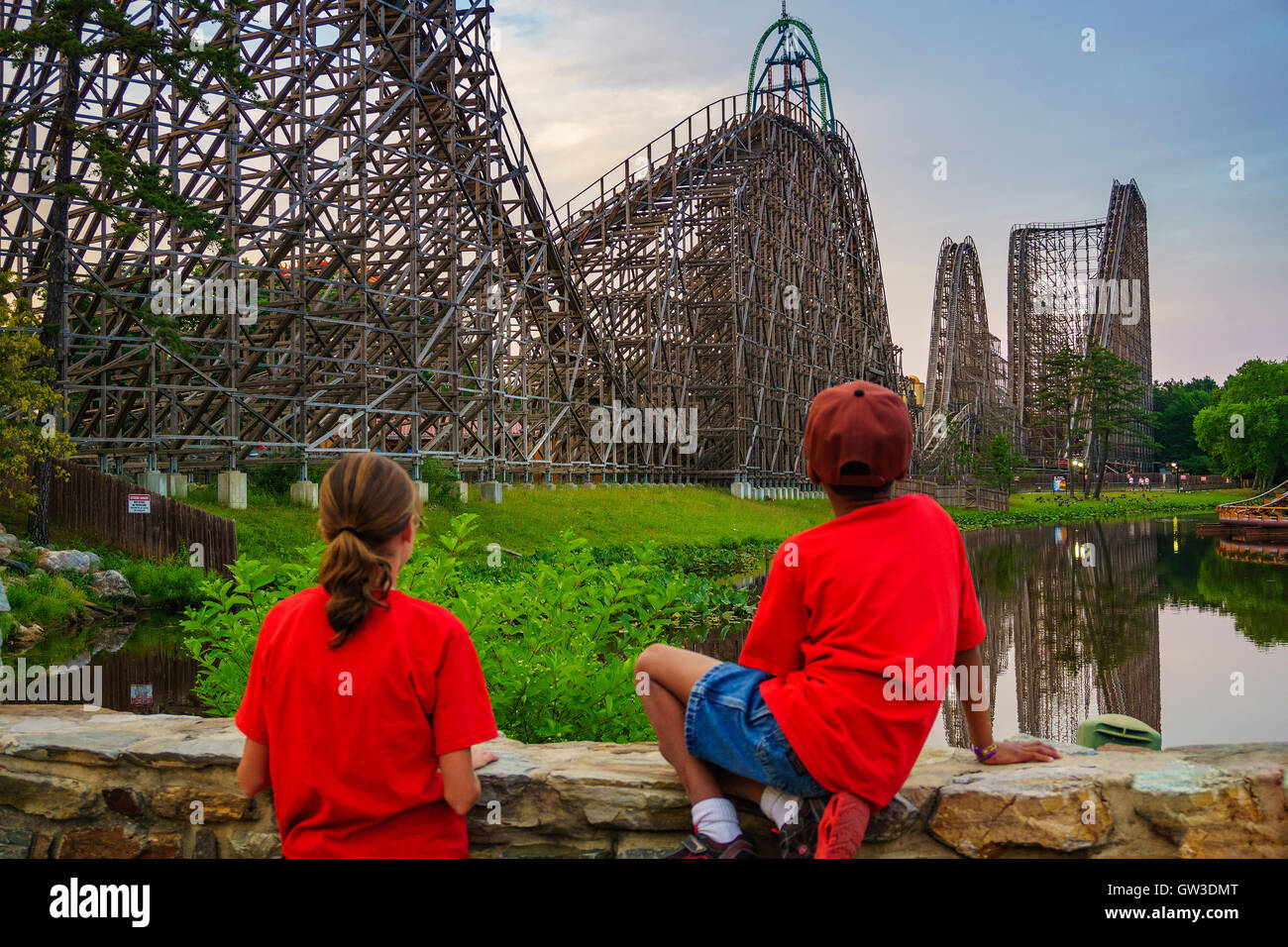 The beautiful Six Flags Great Adventure amusement park. New Jersey ...