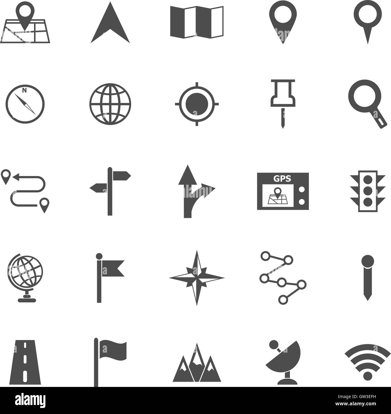 Navigation icons on white background, stock vector Stock Vector Image ...