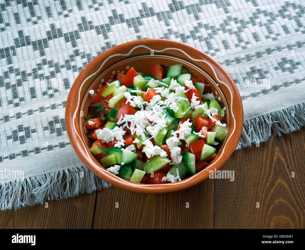 Serbian Salad - vegetable salad made from diced fresh tomatoes ...