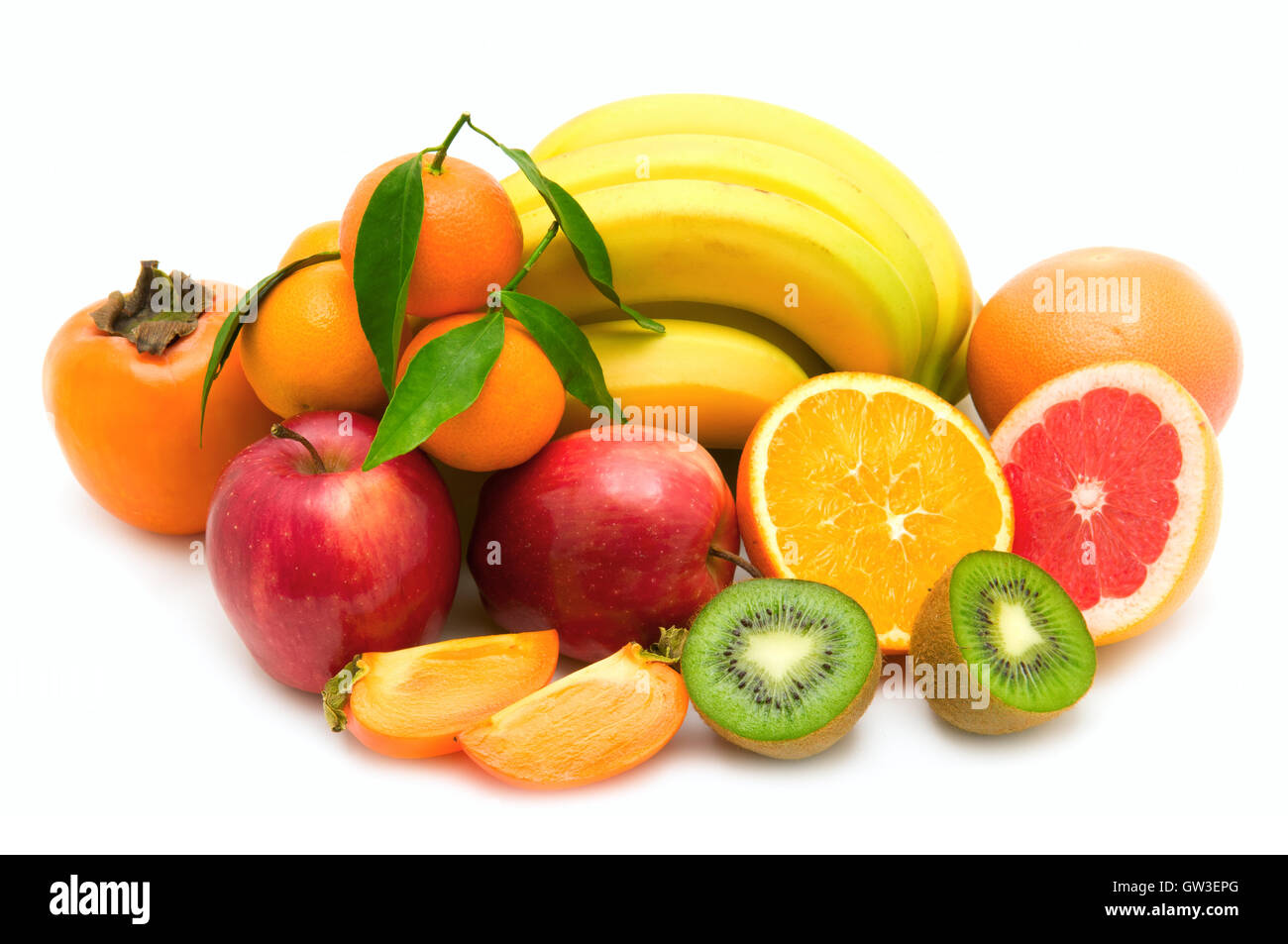 fruit collection isolated on white background Stock Photo - Alamy