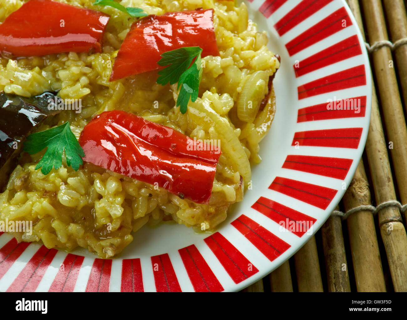 Vangibath South Indian dish originated in Karnataka fried brinjal rice ...