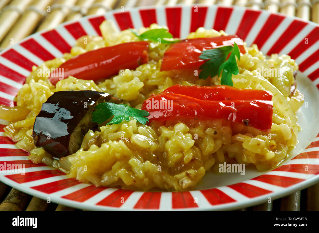 Vangibath South Indian dish originated in Karnataka fried brinjal rice ...