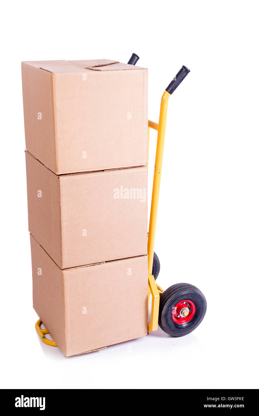 Shipping cart isolated on the white background Stock Photo - Alamy