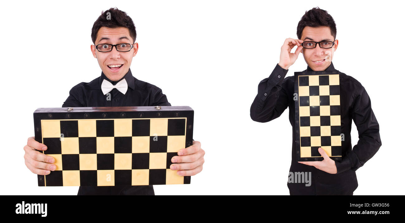 Funny chess player isolated on white Stock Photo - Alamy