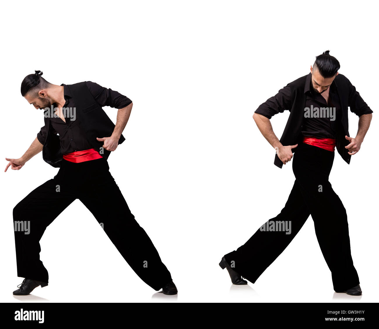 Spanish dancer in various poses on white Stock Photo - Alamy