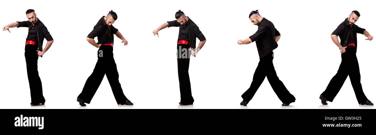 Spanish dancer in various poses on white Stock Photo - Alamy