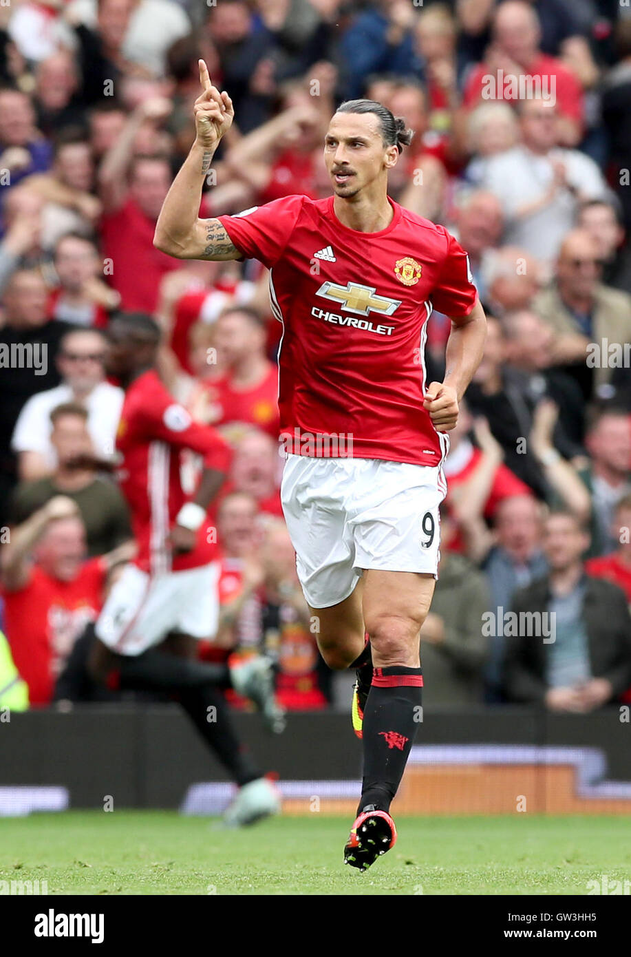 Manchester United's Zlatan Ibrahimovic celebrates scoring his side's ...