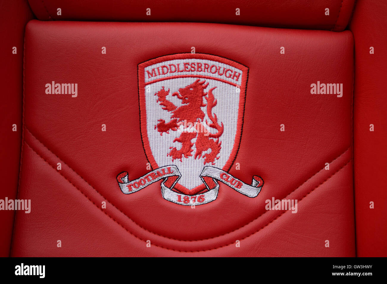 Detail on a seat on the bench before the Premier League match at the ...