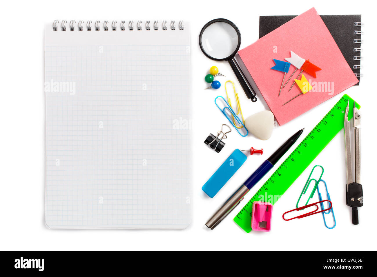 Stationery items Cut Out Stock Images & Pictures - Alamy