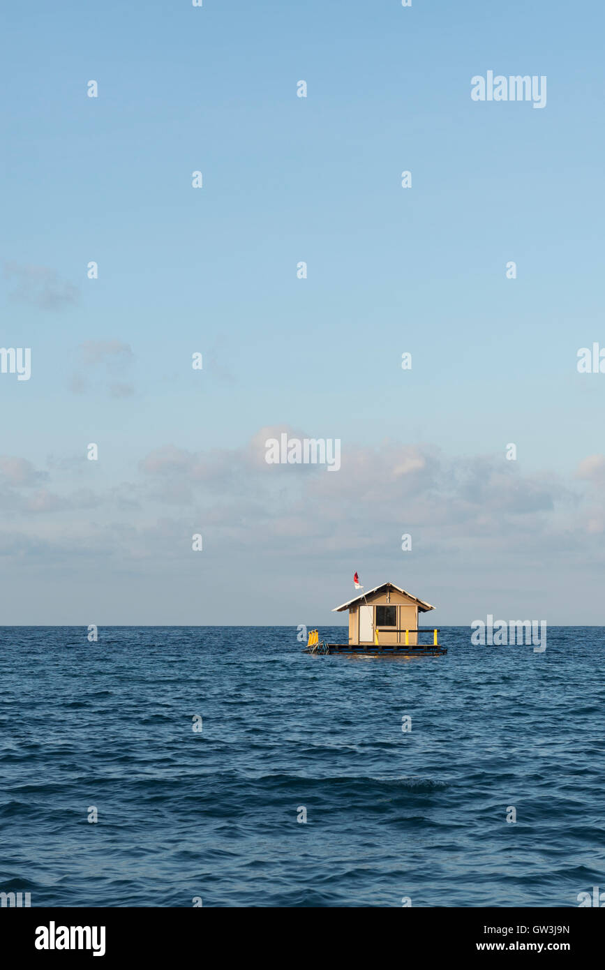 Floating hut for scuba divers Stock Photo - Alamy