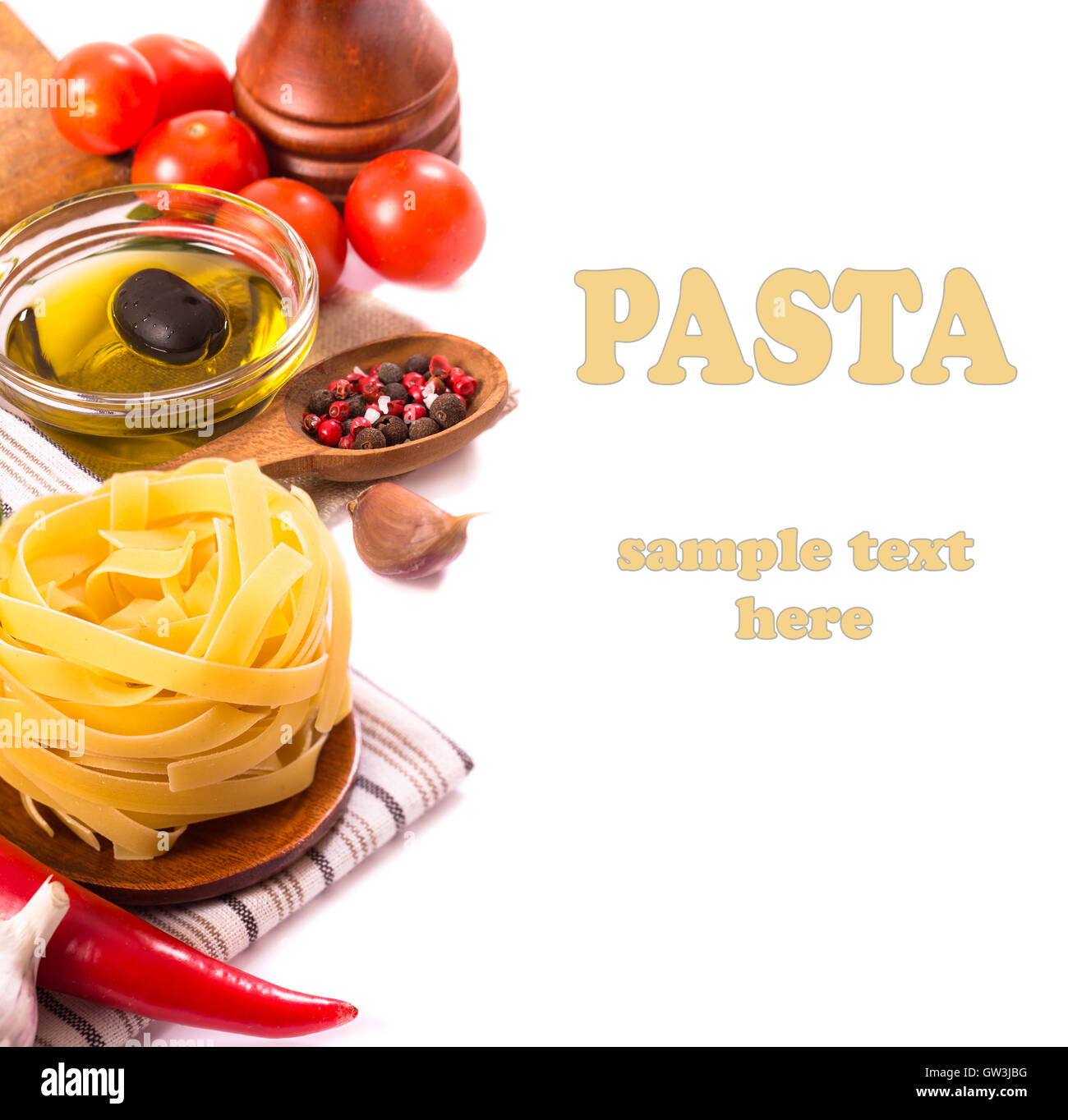 Pasta products left side Stock Photo - Alamy