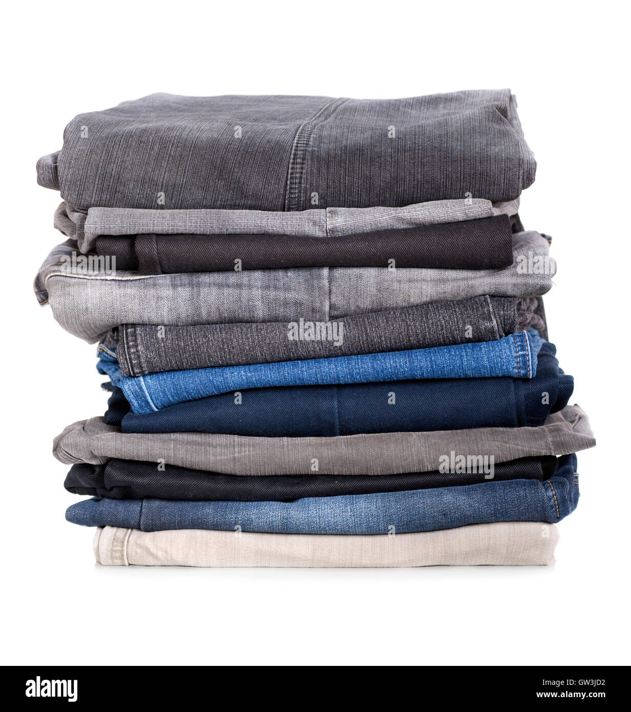 Stack pile denim jeans hi-res stock photography and images - Alamy