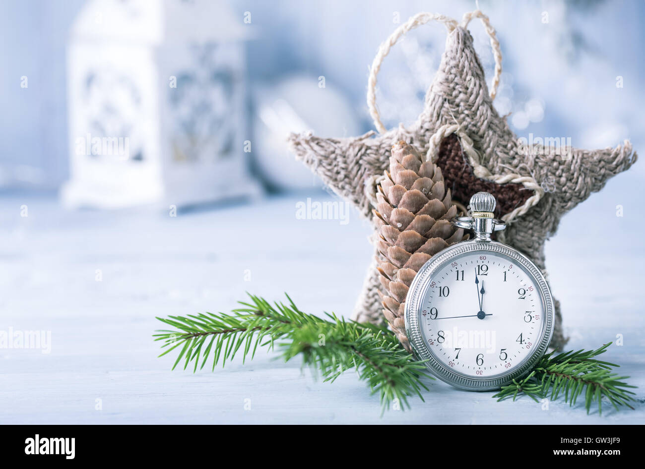 Pocket watch and star decoration Stock Photo - Alamy